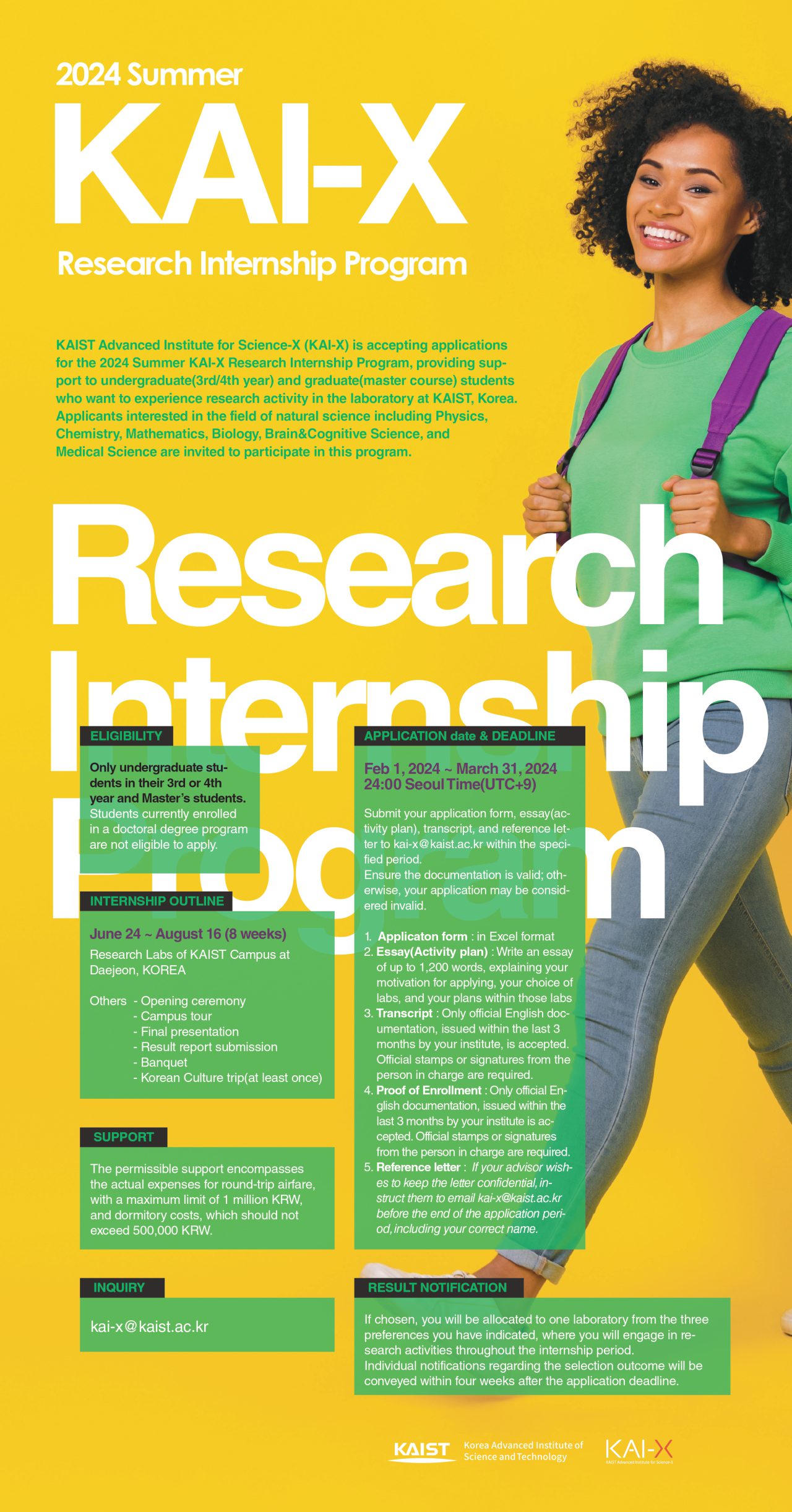 [CHƯƠNG TRÌNH TÀI TRỢ] 2024 Summer KAI-X Research Internship Program ...